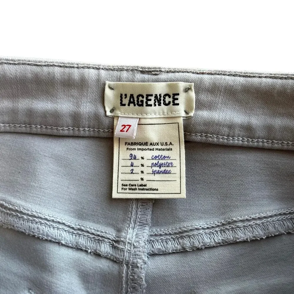 L'AGENCE | Jeans | Lagence Margot Skinny Crackle Foil Silver Gunmetal ...